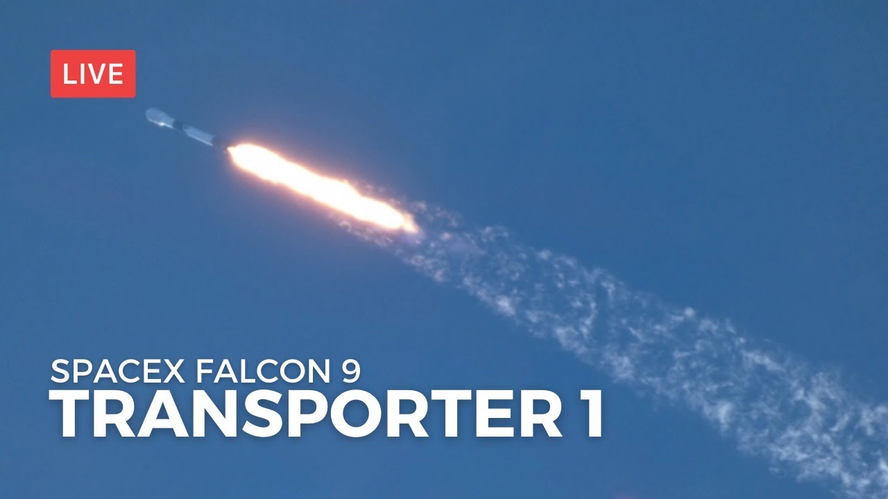 A SpaceX Falcon 9 Rocket Launches Transporter 1 with a Rideshare Payload and 10 Starlink ...