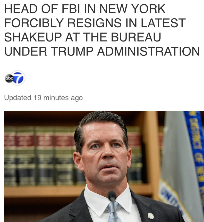 BREAKING: FBI NEW YORK CHIEF RESIGNS AFTER DOJ ACCUSES OFFICE OF HIDING ...